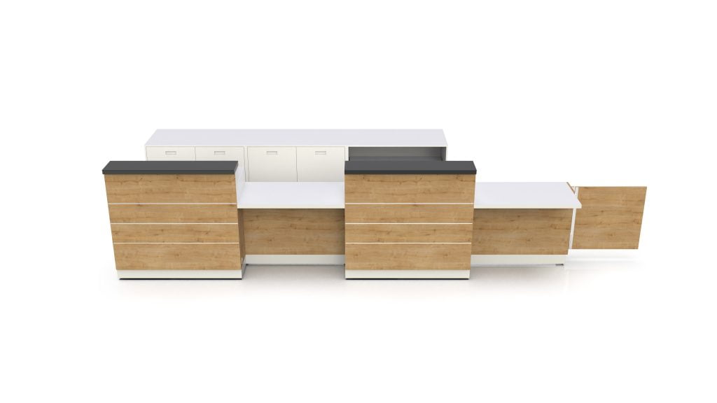 Checkout Counter with Back Cabinet | Voll Global