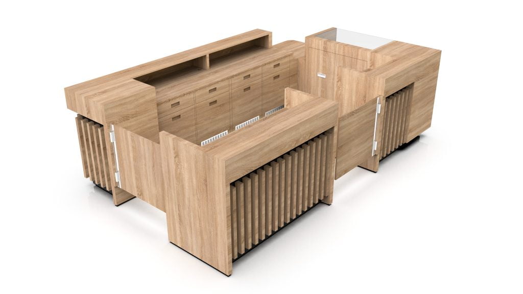 Checkout Counter with Showcase Island Type | Voll Global